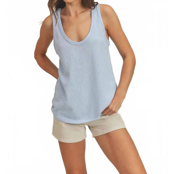 AEMI + CO | Tops | New Aemi Co Ada Knit Tank Top In Blue | Poshmark